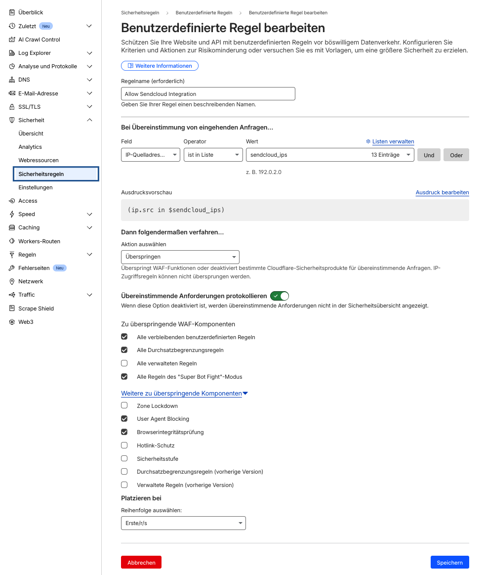 Fehlerbehebung bei Cloudflare-Blockierung von Sendcloud – Sendcloud Help Center
