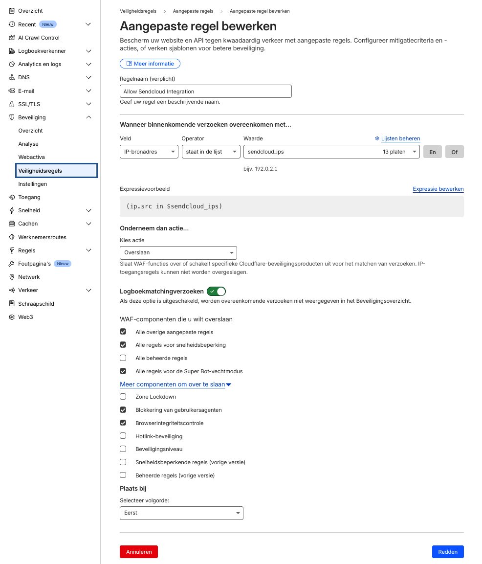 Problemen oplossen bij Cloudflare die Sendcloud blokkeert – Sendcloud Help Center