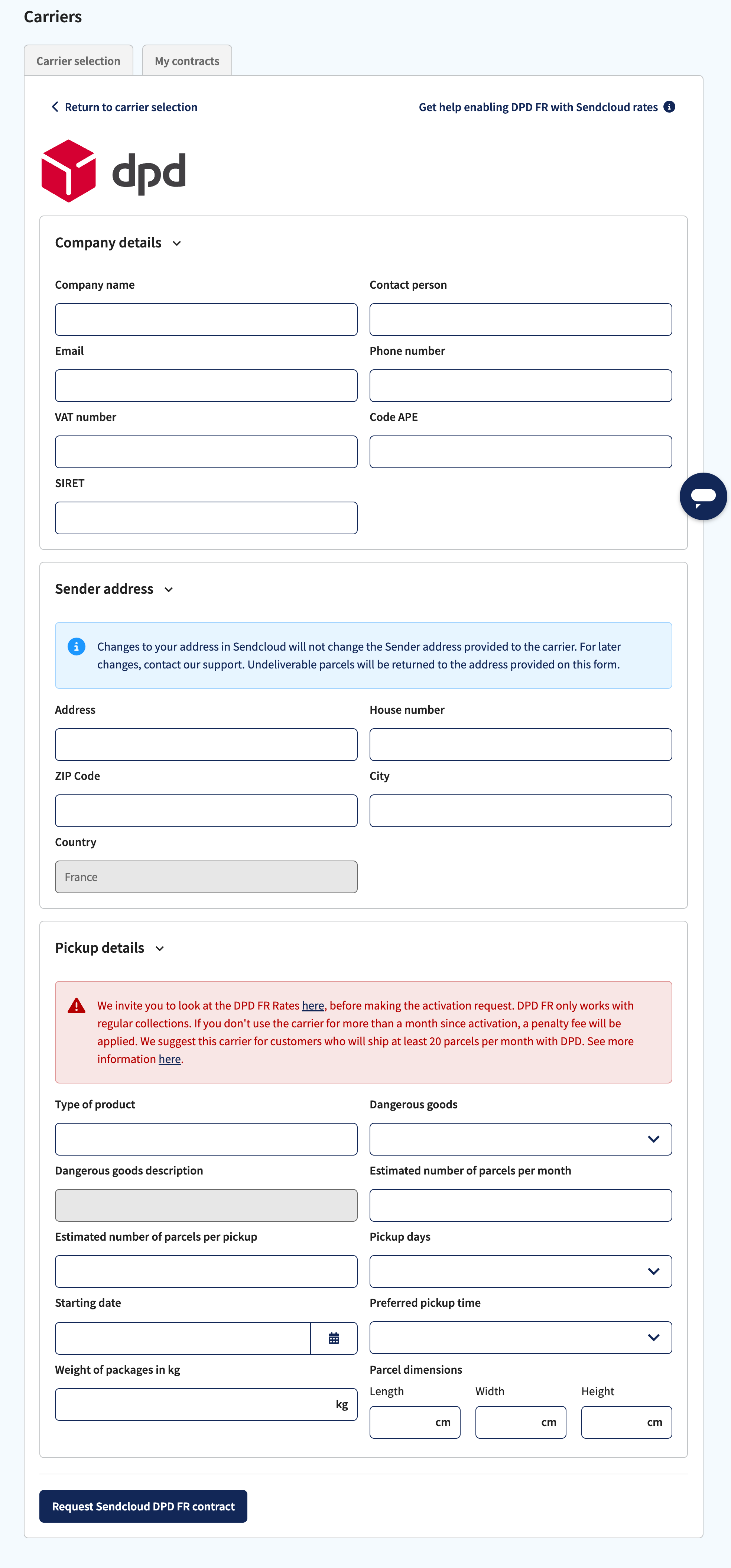 DPD contract activation (France) – Sendcloud Help Center