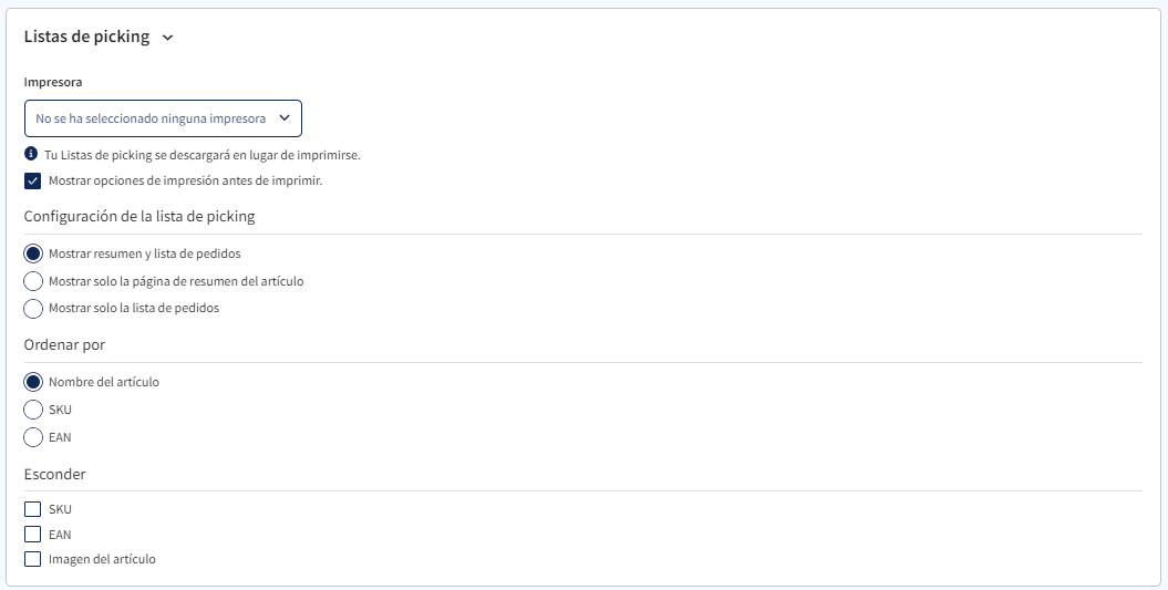 Cómo configurar los ajustes de tu lista de picking (Pack & Go ...