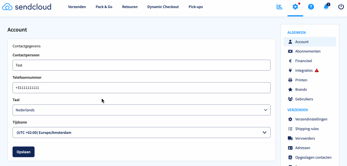 Transforce contract activeren – Sendcloud Help Center