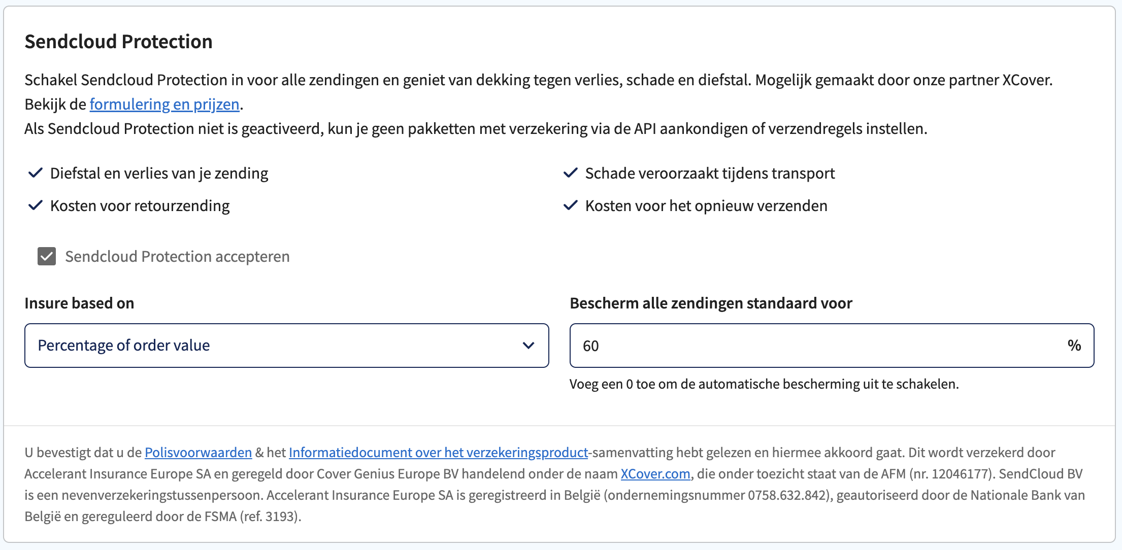 Hoe kan ik standaard verzendinstellingen toevoegen? – Sendcloud Help Center